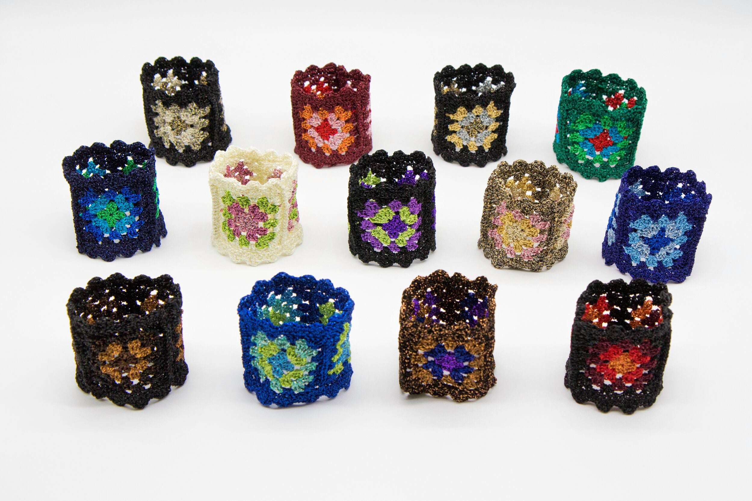 "Granny Square" Crocheted Cuffs – Enchantillon